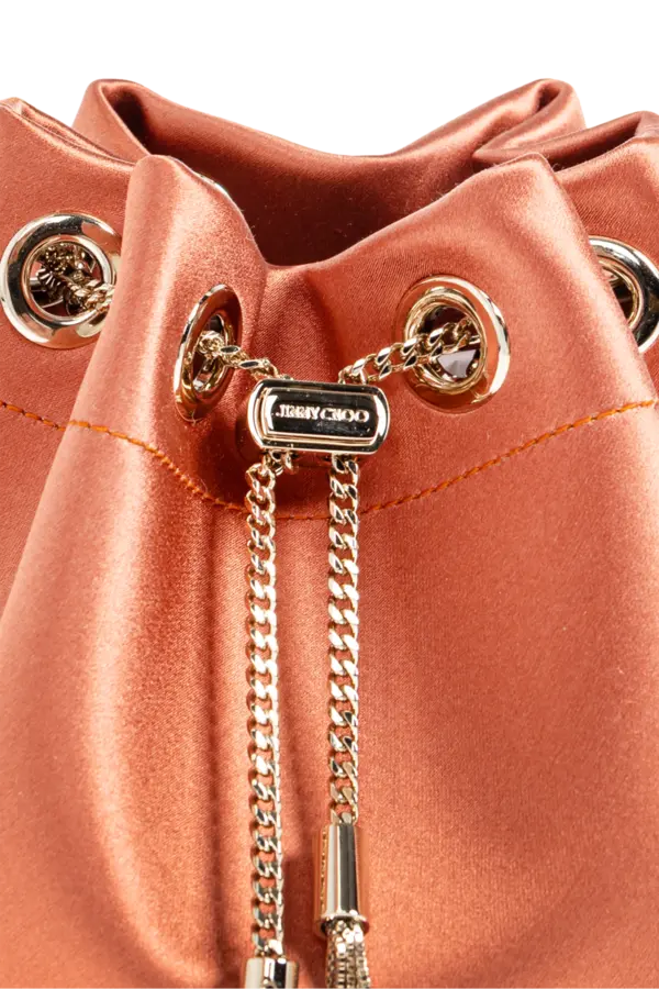JIMMY CHOO Bon Bon Satin Bucket Bag With Metal Handle - Pink