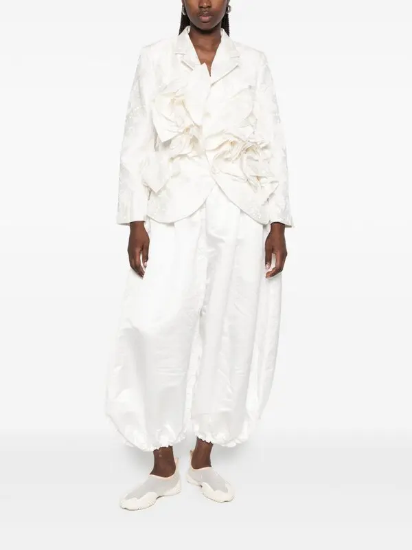 Comme Des Garçons Ruffled Floral Pattern Blazer