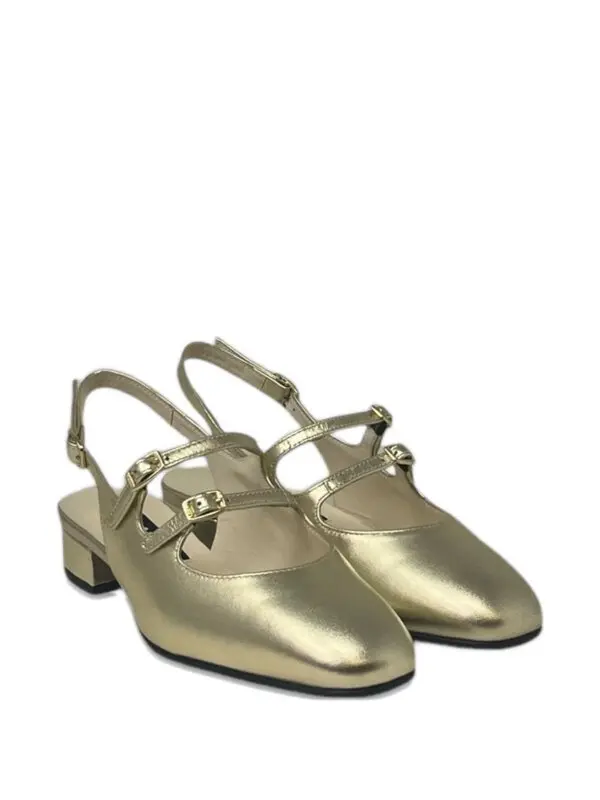 CAREL Slingback Ballet Flats With Buckle Detail - Silver
