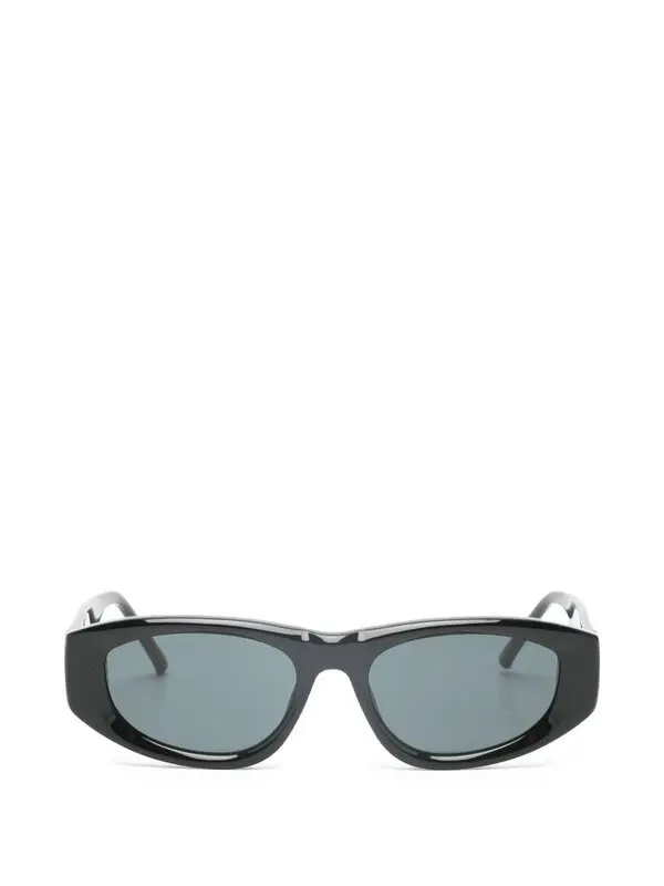 Attico Oval Frame Sunglasses With Logo Detail - Black