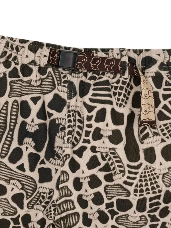 BRAIN DEAD Skull Climber Printed Shorts - Beige