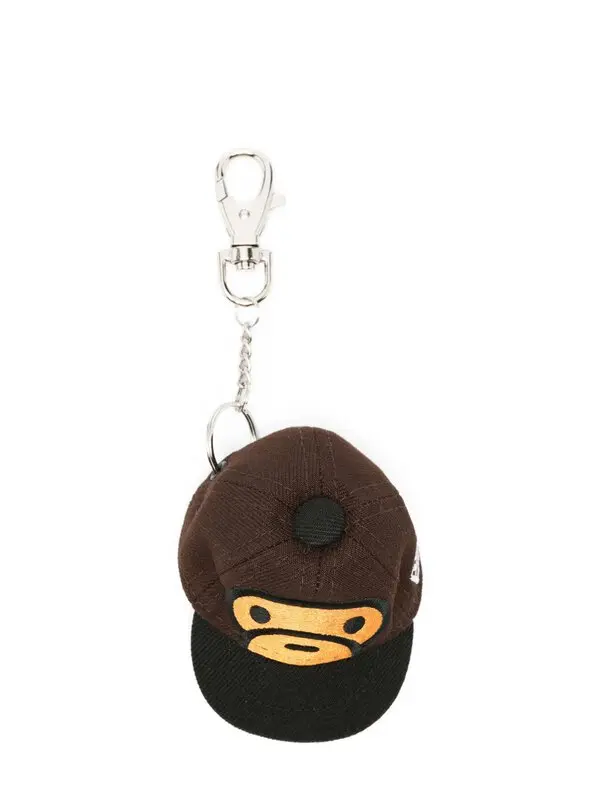 A BATHING APE Milo Face Cap Keychain - Brown