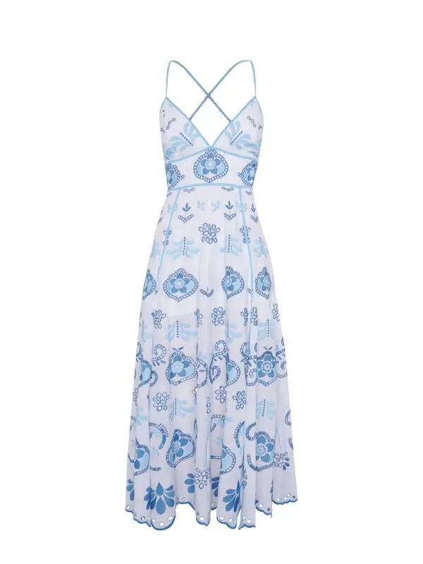Charo Ruiz Ibiza Gardea Embroidered Maxi Dress