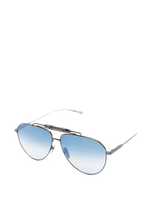 Gucci Aviator Sunglasses With Bamboo-effect Detail - Grey