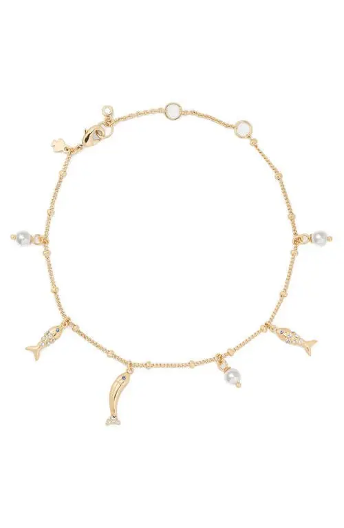Kate Spade New York Summer Daze Fish Charm Anklet - Cream Multi