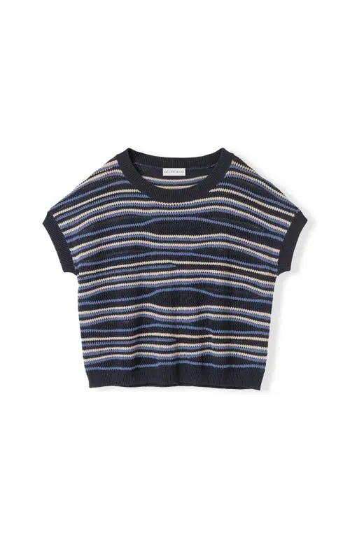 CELTIC & CO. Landscape Stripe Knitted Top