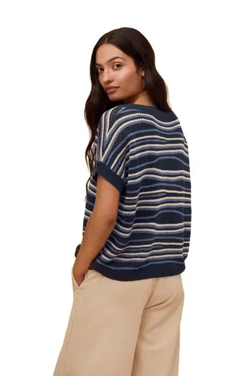 CELTIC & CO. Landscape Stripe Knitted Top