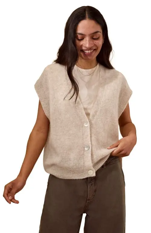 CELTIC & CO. Baby Alpaca-merino Blend V-neck Cardigan With Grown-on Sleeves
