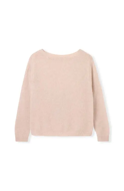 CELTIC & CO. Gauzy Boat Neck Knit Sweater - Peony