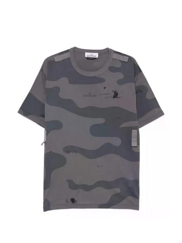 Stone Island Camouflage-print Logo-print T-shirt