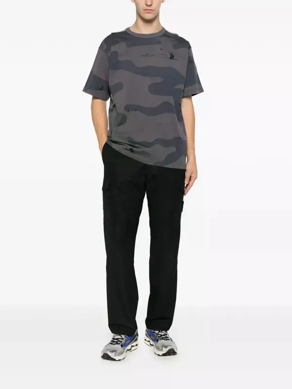 Stone Island Camouflage-print Logo-print T-shirt