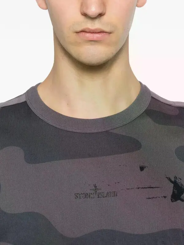 Stone Island Camouflage-print Logo-print T-shirt