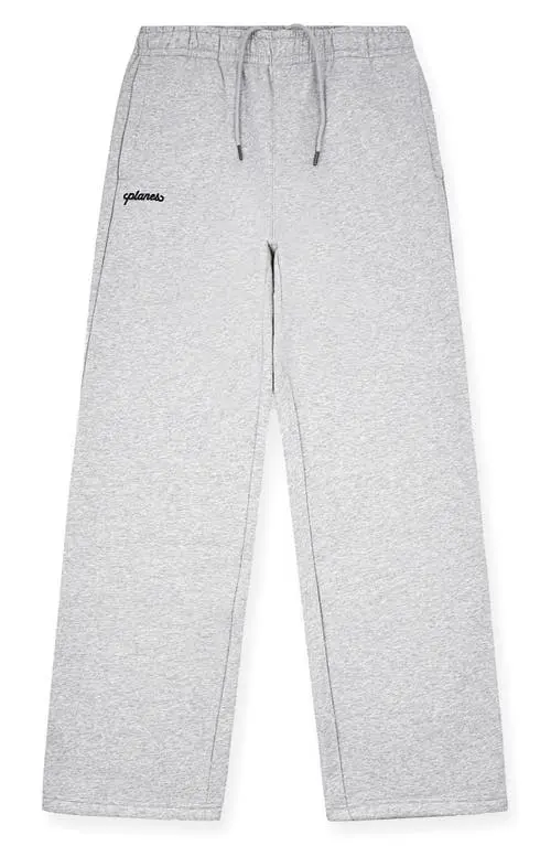 PAPER PLANES Script Weld Logo Open Hem Sweatpants - Heather Grey
