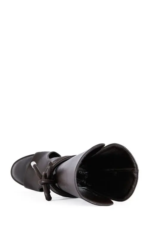 AZALEA WANG Douma Wedge Sandal Bootie - Chocolate