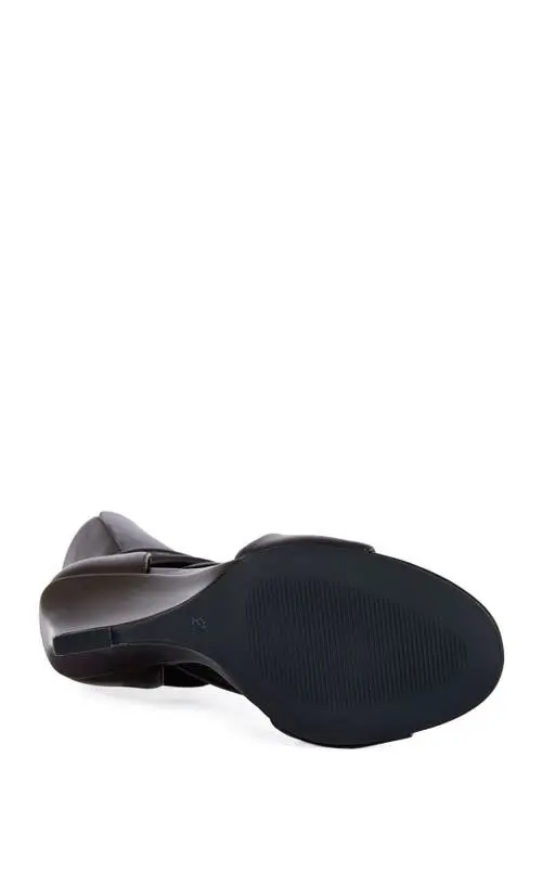 AZALEA WANG Douma Wedge Sandal Bootie - Chocolate