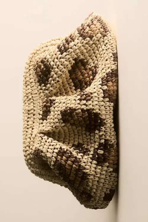 H&m Paper Straw Clutch With Glittery Threads