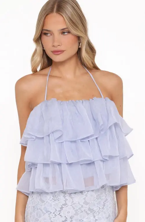 PETAL & PUP Taelya Flounce Halter Top - Blue