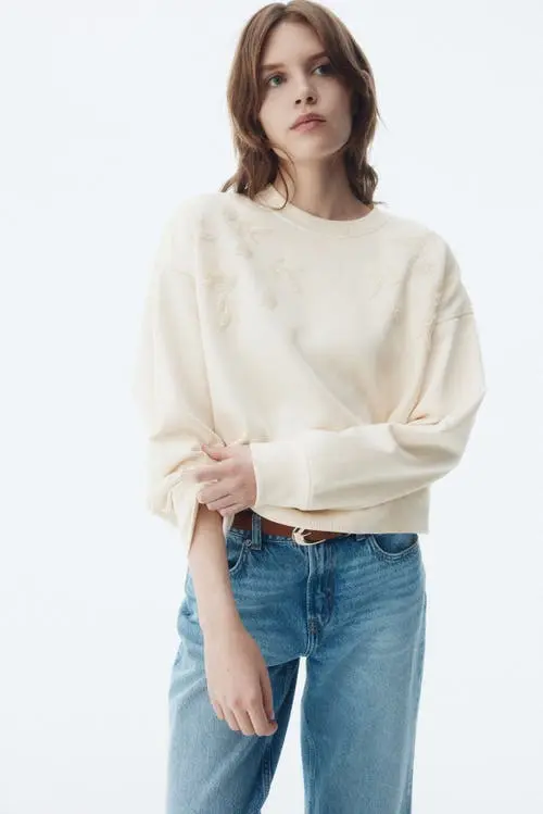 H&m Embellished Sweatshirt With Sequins And Beads