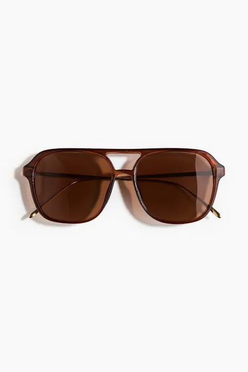 H&m Polarised Aviator Sunglasses - Dark Brown