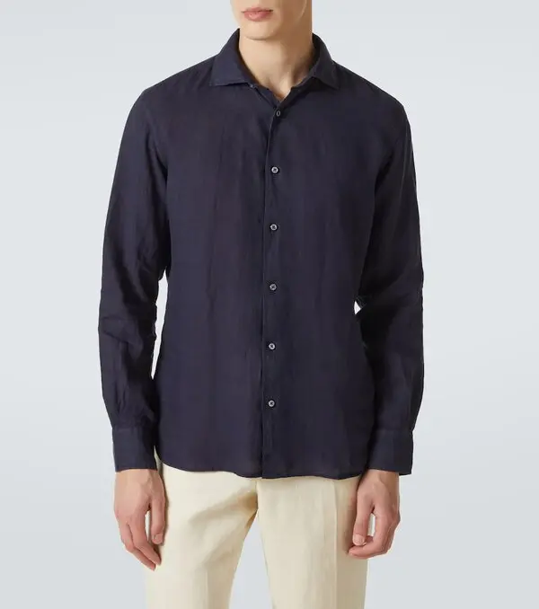 Thom Sweeney Linen Shirt - Blue