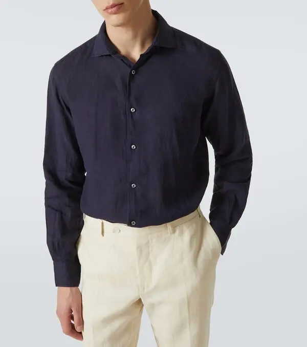 Thom Sweeney Linen Shirt - Blue