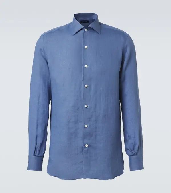Thom Sweeney Linen Shirt - Blue