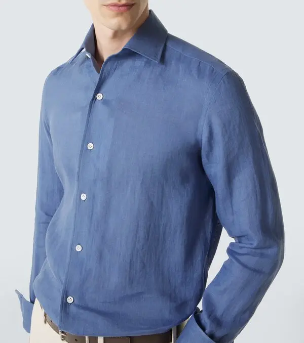 Thom Sweeney Linen Shirt - Blue