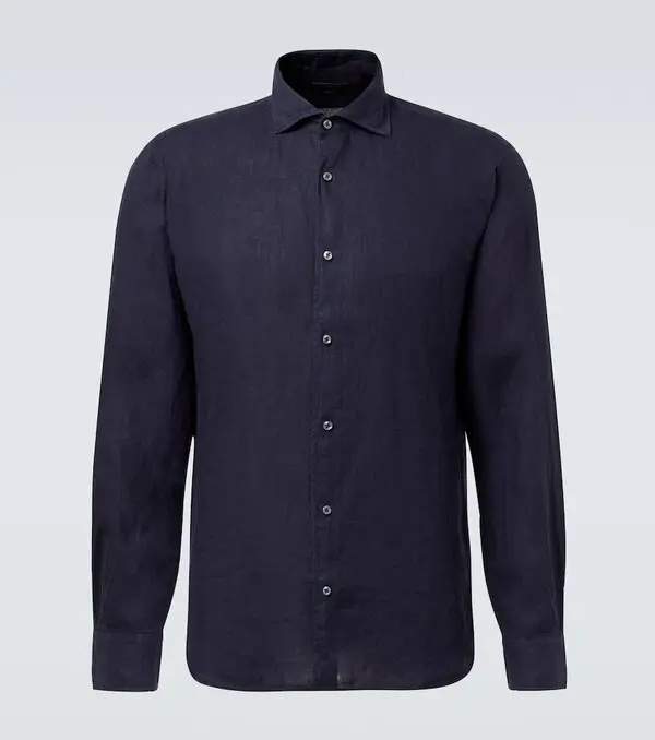 Thom Sweeney Linen Shirt - Blue