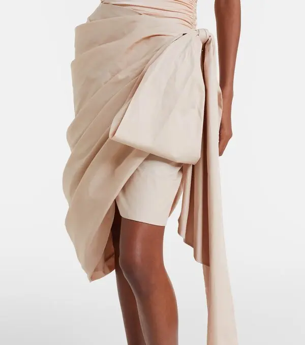 Chloé Bow-detail Cotton Poplin Midi Skirt - Beige