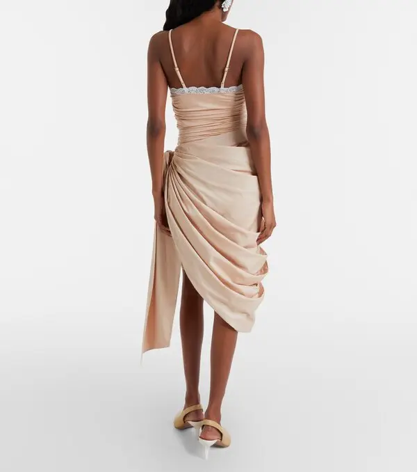 Chloé Bow-detail Cotton Poplin Midi Skirt - Beige