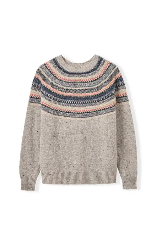 CELTIC & CO. Stitchy Stripe Yoke Sweater