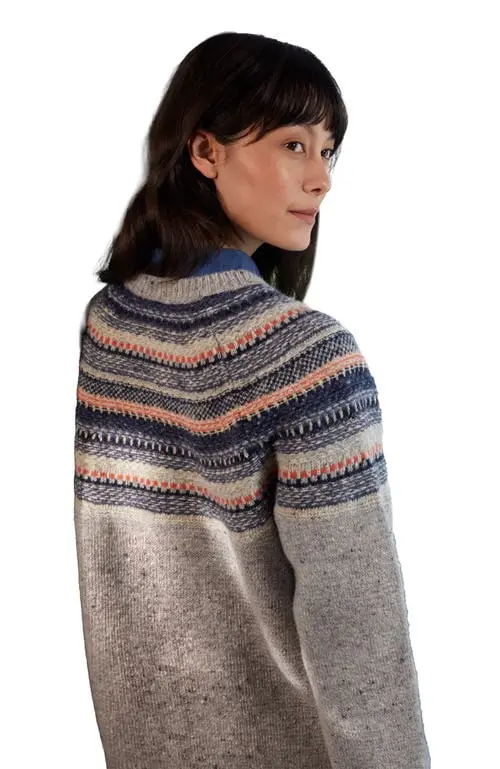 CELTIC & CO. Stitchy Stripe Yoke Sweater