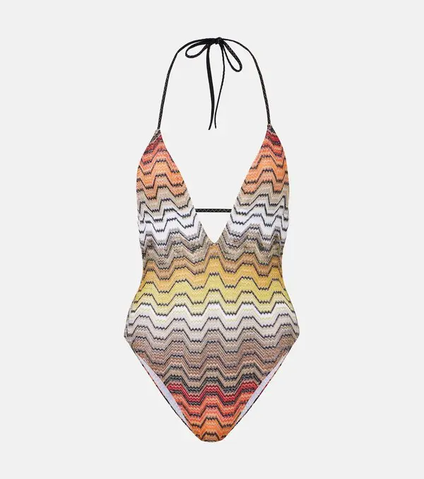 Missoni Halterneck Lamé Swimsuit - Multicoloured