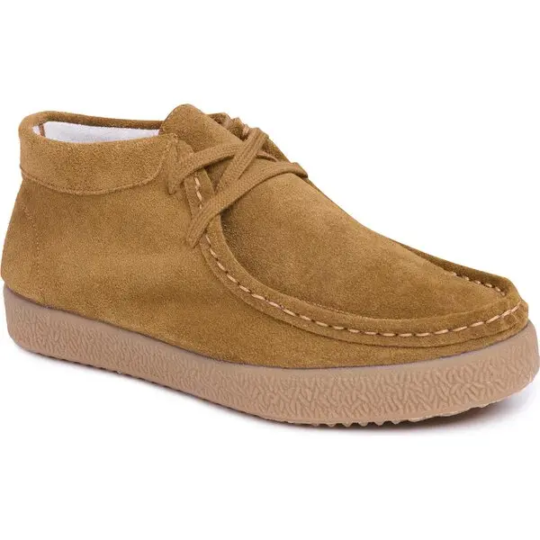 CELTIC & CO. Crepe Sole Lace Up Moccasin Shoes - Tan