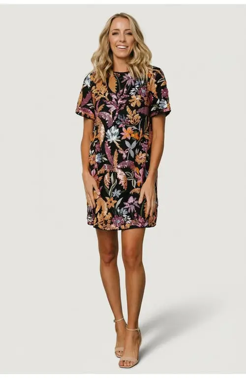 BALTIC BØRN Patricia Sequin Short Dress - Black