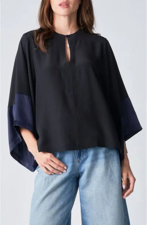 OCEAN+MAIN Silk Wide Sleeve Top