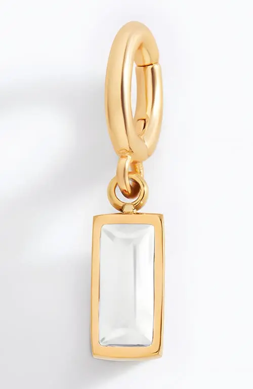MINT & LILY Baguette Birthstone Charm In 18k Gold-tone Stainless Steel - April Diamond