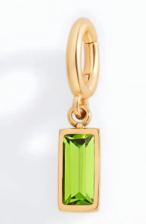MINT & LILY Baguette Birthstone Charm In 18k Gold-tone Stainless Steel - August Peridot