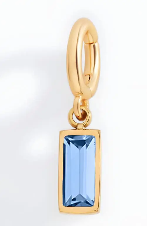 MINT & LILY Baguette Birthstone Charm In 18k Gold-tone Stainless Steel - December Blue Zircon