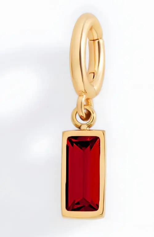 MINT & LILY Baguette Birthstone Charm In 18k Gold-tone Stainless Steel - January Garnet