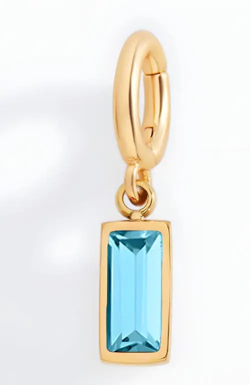 MINT & LILY Baguette Birthstone Charm In 18k Gold-tone Stainless Steel - March Aquamarine