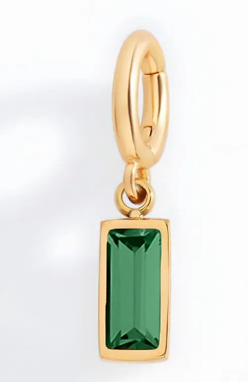 MINT & LILY Baguette Birthstone Charm In 18k Gold-tone Stainless Steel - May Emerald