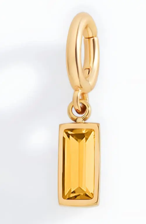 MINT & LILY Baguette Birthstone Charm In 18k Gold-tone Stainless Steel - November Citrine