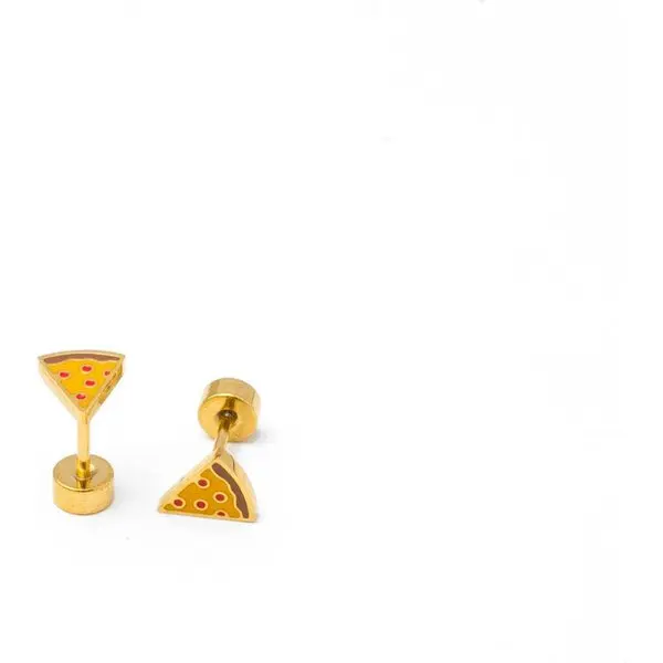 PIP POP Pizza Stud Earrings - Yellow