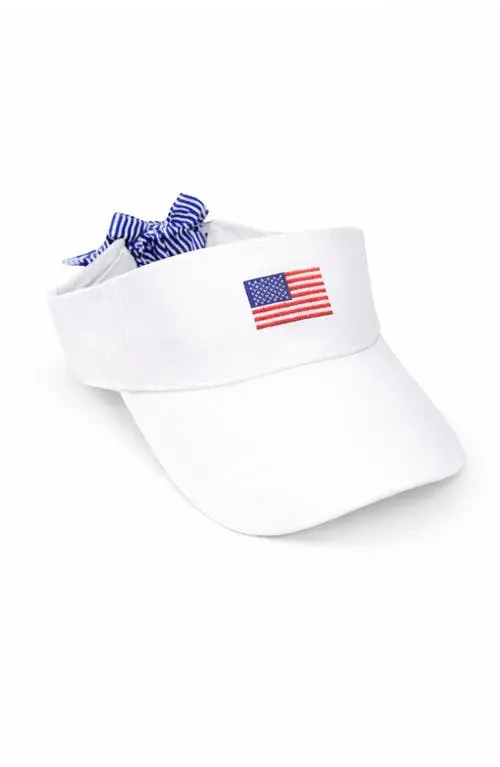 BITS & BOWS American Flag Bow Visor - White