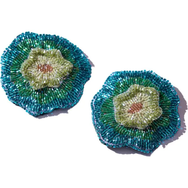 SIMITRI Kiwi Bloom Stud Earrings - Green