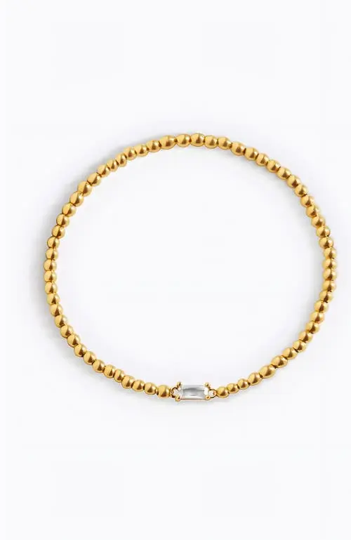 MINT & LILY Gold Beaded Birthstone Bracelet - April Diamond