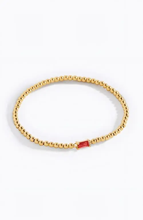MINT & LILY Gold Beaded Birthstone Bracelet - January Garnet