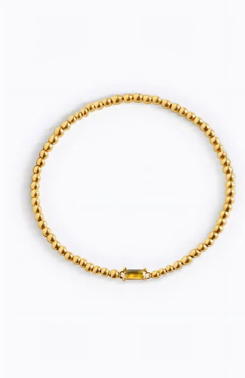 MINT & LILY Gold Beaded Birthstone Bracelet - November Citrine