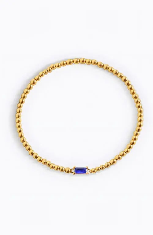 MINT & LILY Gold Beaded Birthstone Bracelet - September Sapphire